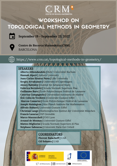 TOPOLOGICAL METHODS IN GEOMETRY - Centre de Recerca Matemàtica